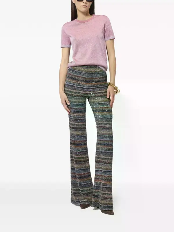 Missoni Sequin-embellished Zigzag-knit Trousers