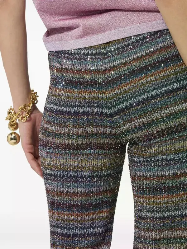 Missoni Sequin-embellished Zigzag-knit Trousers