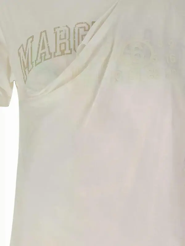 MAISON MARGIELA Distressed-panel T-shirt - White