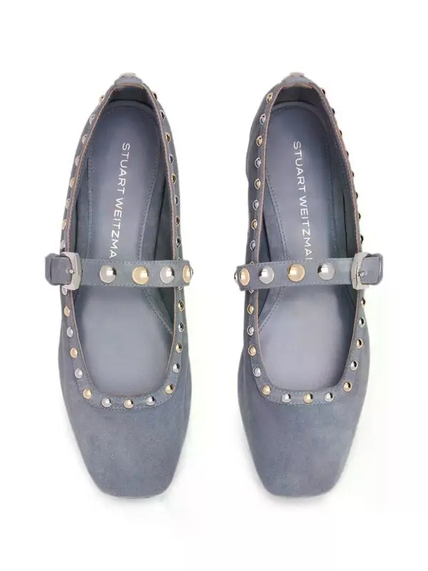 STUART WEITZMAN Perry Stud-embellished Ballet Flats