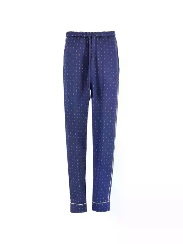 FORTE_FORTE Le Club' Print Satin Trousers - Blue