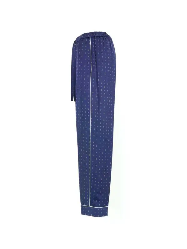 FORTE_FORTE Le Club' Print Satin Trousers - Blue