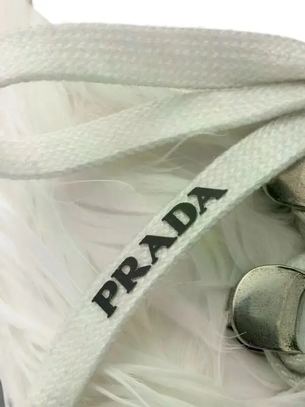 Prada Feather-embellished Satin Pumps