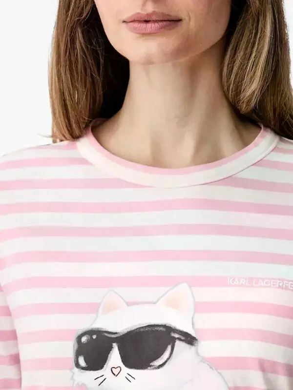 Karl Lagerfeld Ikon Aquarelle Long-sleeve T-shirt - Pink