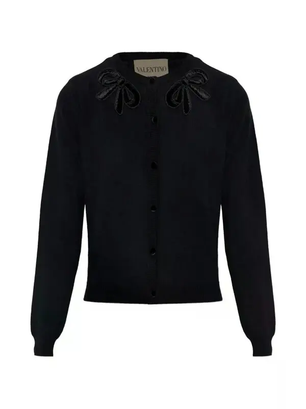Valentino Garavani Virgin Wool Bow-embellished Cardigan