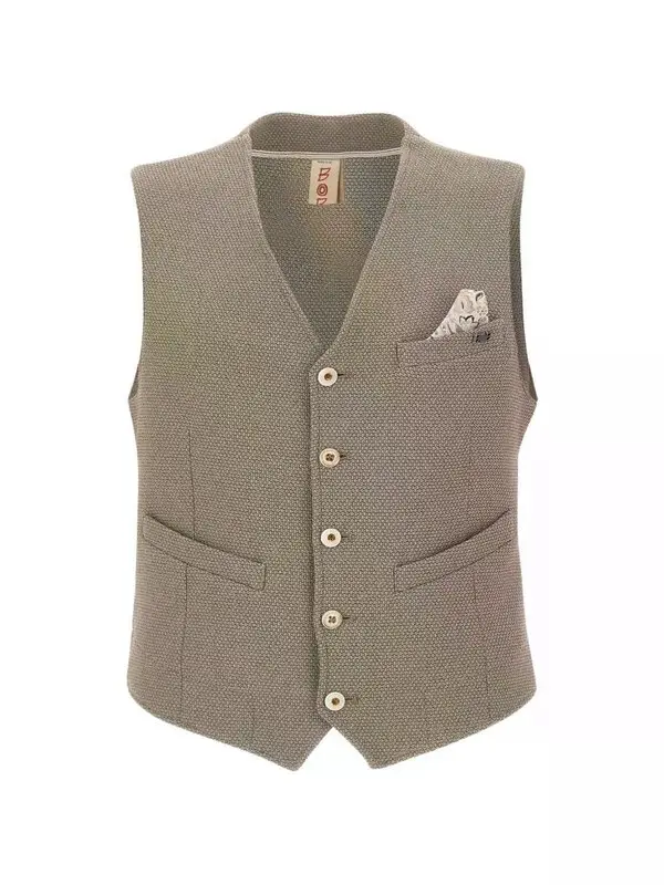 BOB Microtextured Button-up Waistcoat