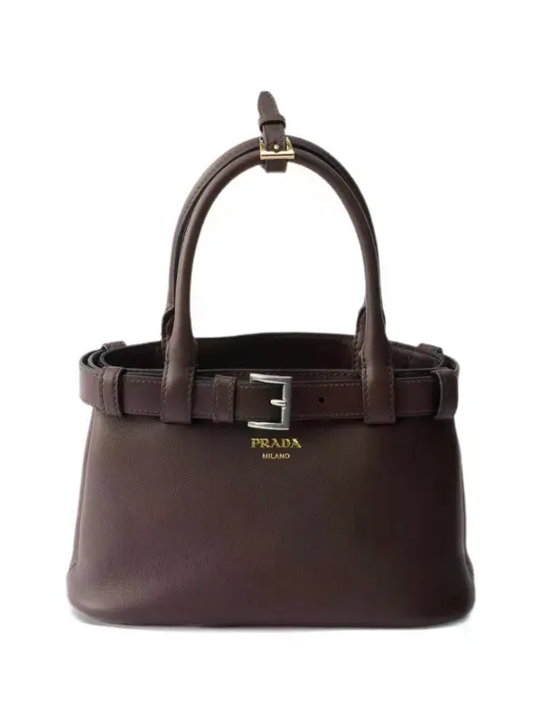 Prada Small Leather Bag With Belt - Brown