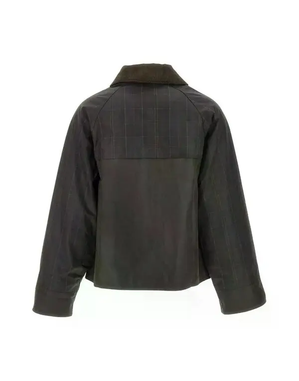 Barbour Spey Tartan-collar Waxed Jacket