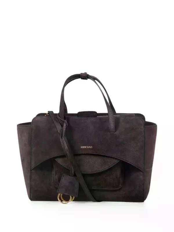 HIDESINS Suede Logo-print Tote Bag