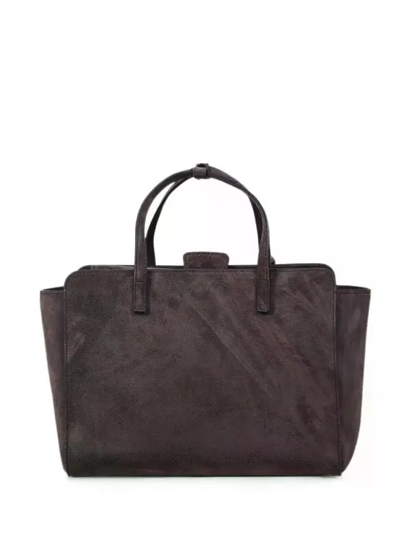 HIDESINS Suede Logo-print Tote Bag
