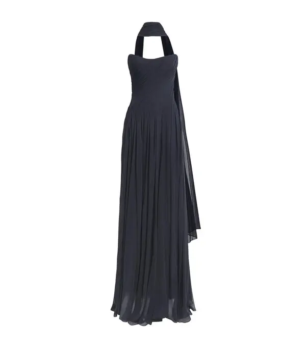 Monique Lhuillier Silk Chiffon Gown