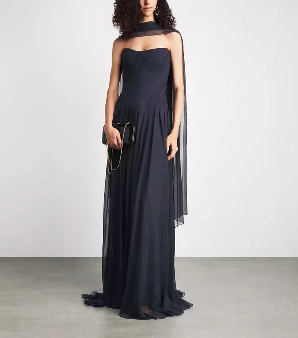 Monique Lhuillier Silk Chiffon Gown