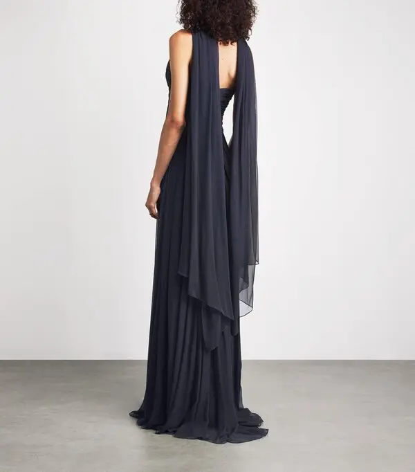 Monique Lhuillier Silk Chiffon Gown