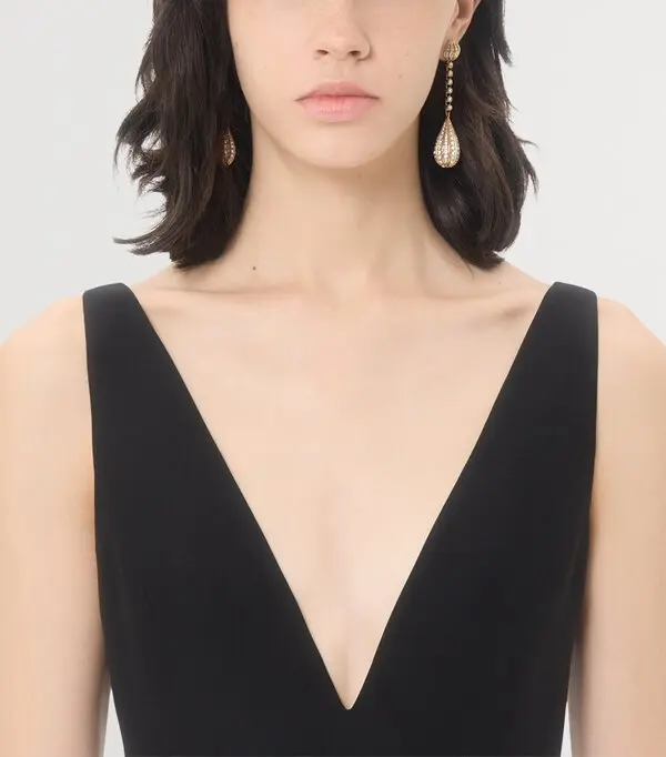 Valentino Garavani V-neck Mini Dress With Lace Trim