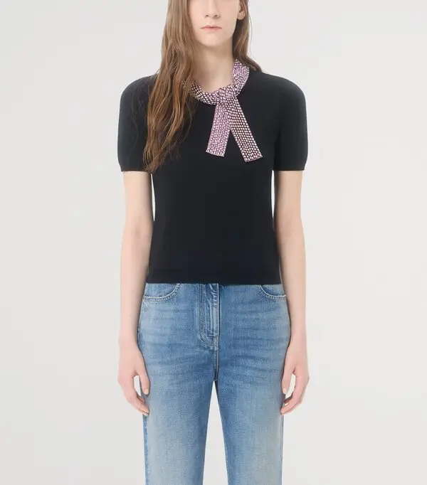 Valentino Garavani Virgin Wool Embellished Neck Sweater