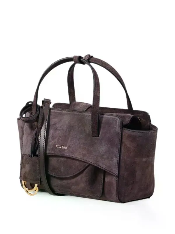 HIDESINS Suede Logo-lettering Tote Bag