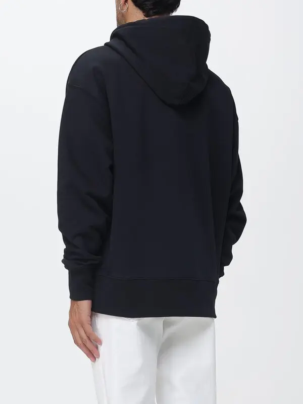 MSGM Relaxed Fit Cotton Hoodie With Pouch Pocket And Logo