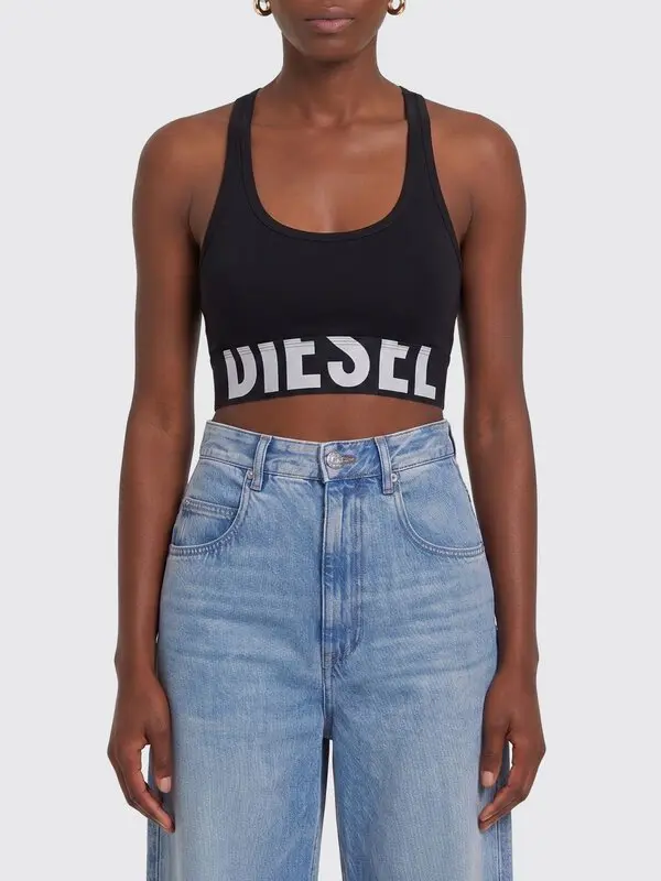 DIESEL® Jersey Cropped Top - Black