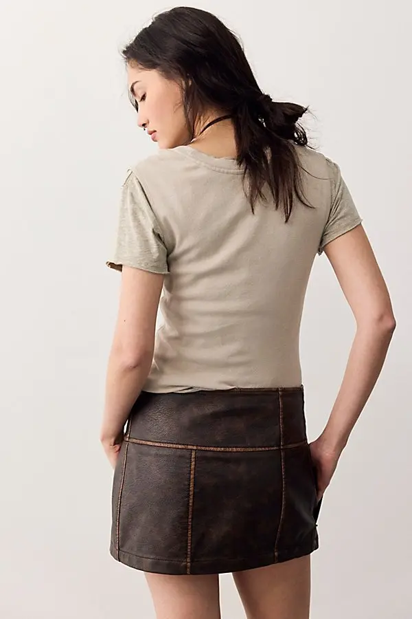 We The Free Suki Vegan Leather Micro Skirt