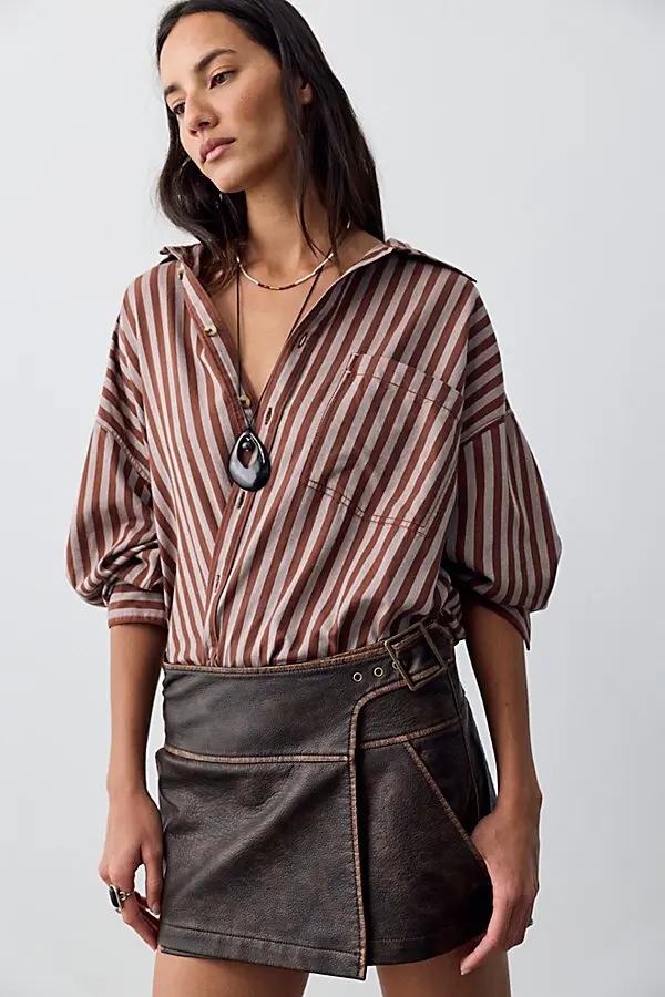 We The Free Suki Vegan Leather Micro Skirt
