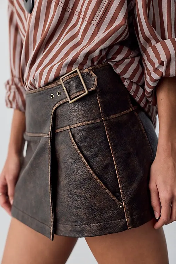 We The Free Suki Vegan Leather Micro Skirt