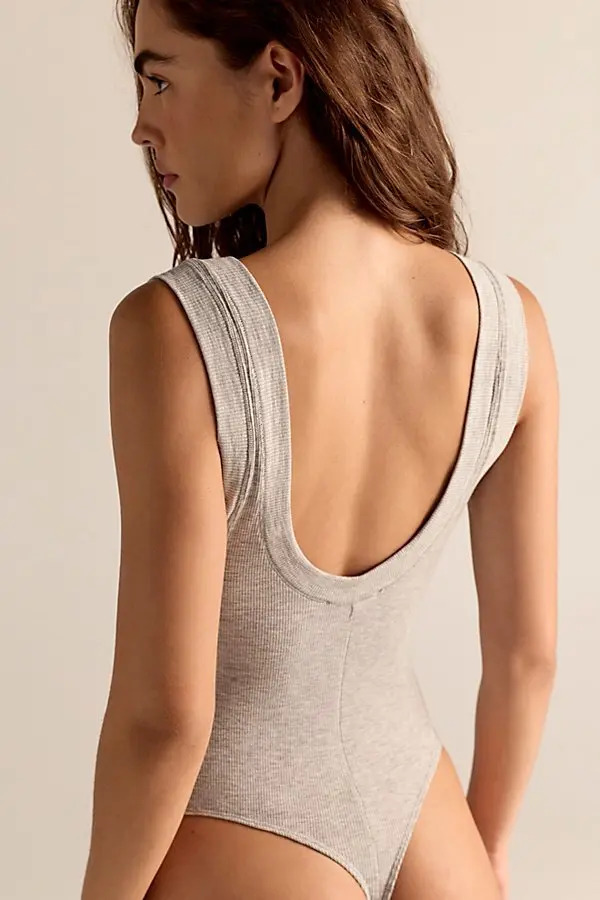 INTIMATELY Ribbed Bodysuit With Scoop Neck And Low Back