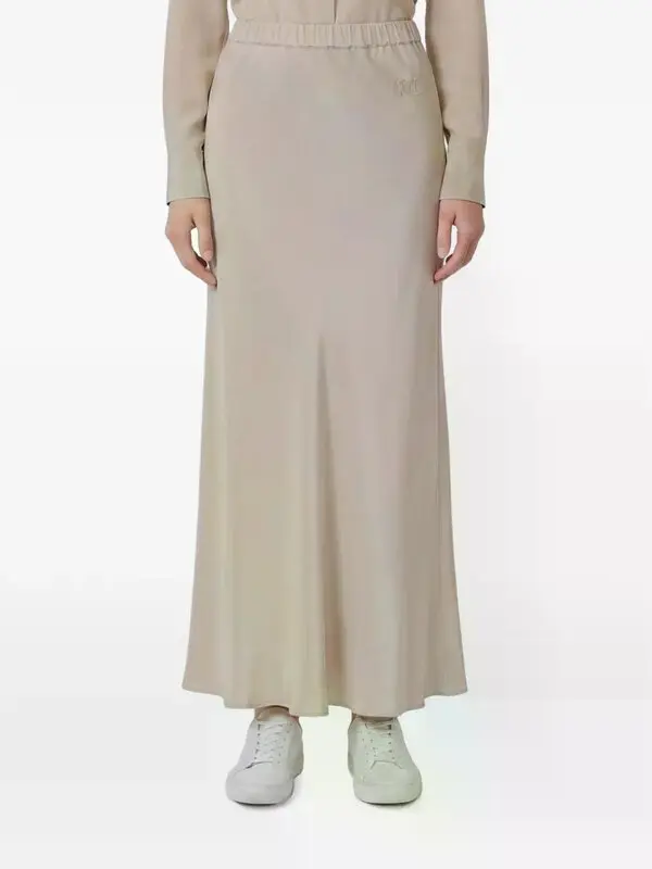 Max Mara M Monogram Silk Maxi Skirt