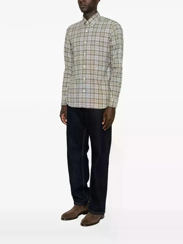 BARBA NAPOLI Check-pattern Button-down Shirt