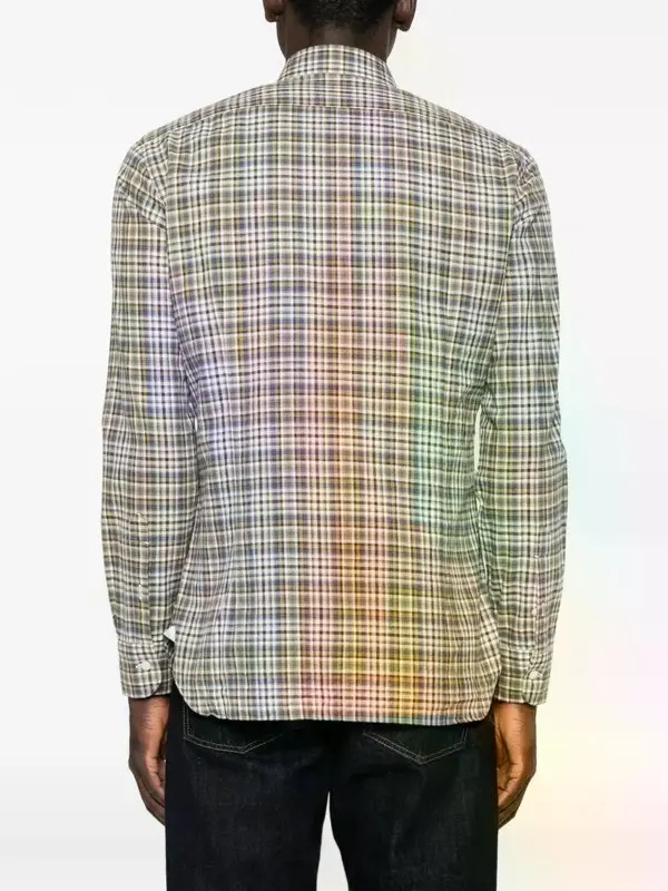 BARBA NAPOLI Check-pattern Button-down Shirt