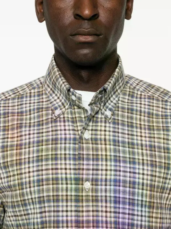 BARBA NAPOLI Check-pattern Button-down Shirt