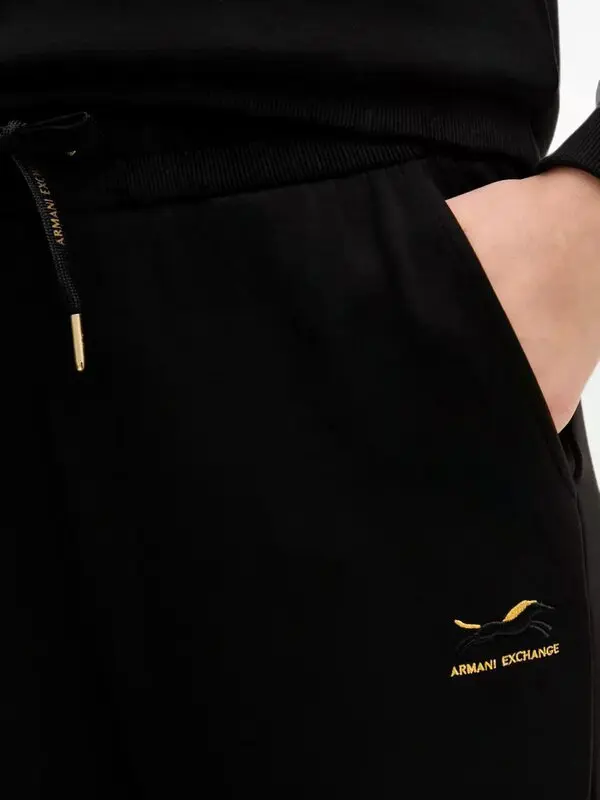 Armani Exchange Logo Embroidered Drawstring Track Pants