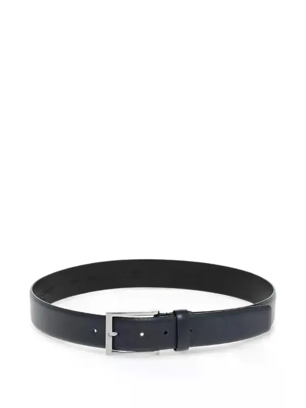 Corneliani Leather Belt With Silver-tone Buckle