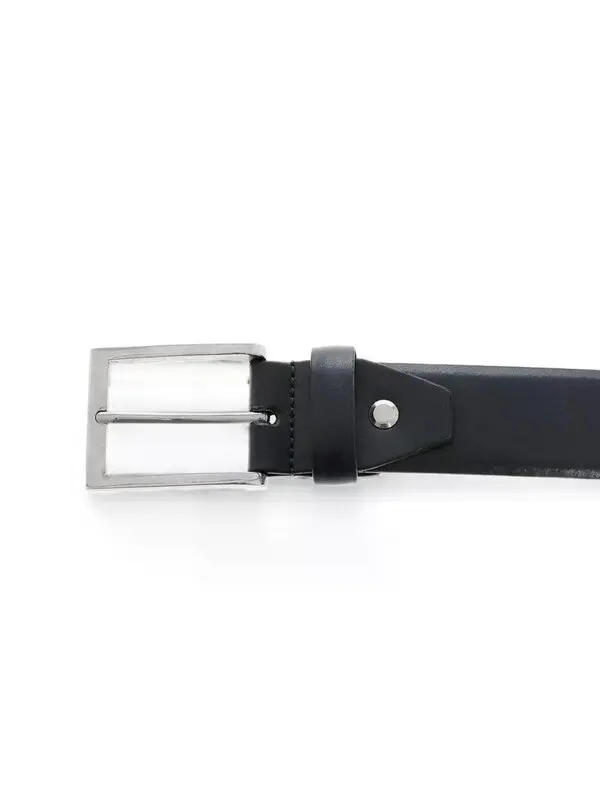 Corneliani Leather Belt With Silver-tone Buckle