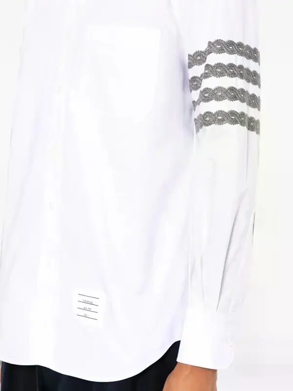 Thom Browne 4-bar Embroidered Shirt