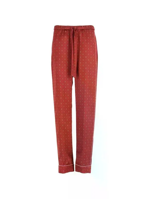 FORTE_FORTE Le Club Print Satin Finish Pajamas - Red