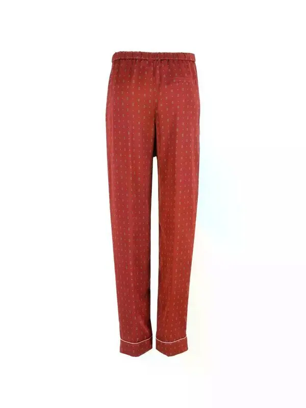 FORTE_FORTE Le Club Print Satin Finish Pajamas - Red