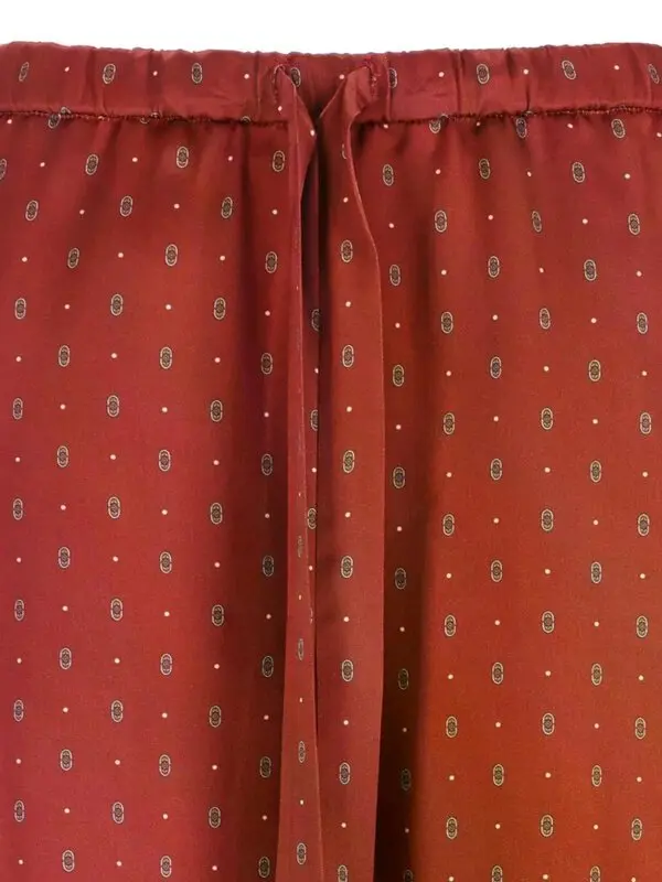 FORTE_FORTE Le Club Print Satin Finish Pajamas - Red