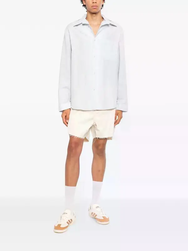 YOUNG N SANG Striped Seersucker Shirt