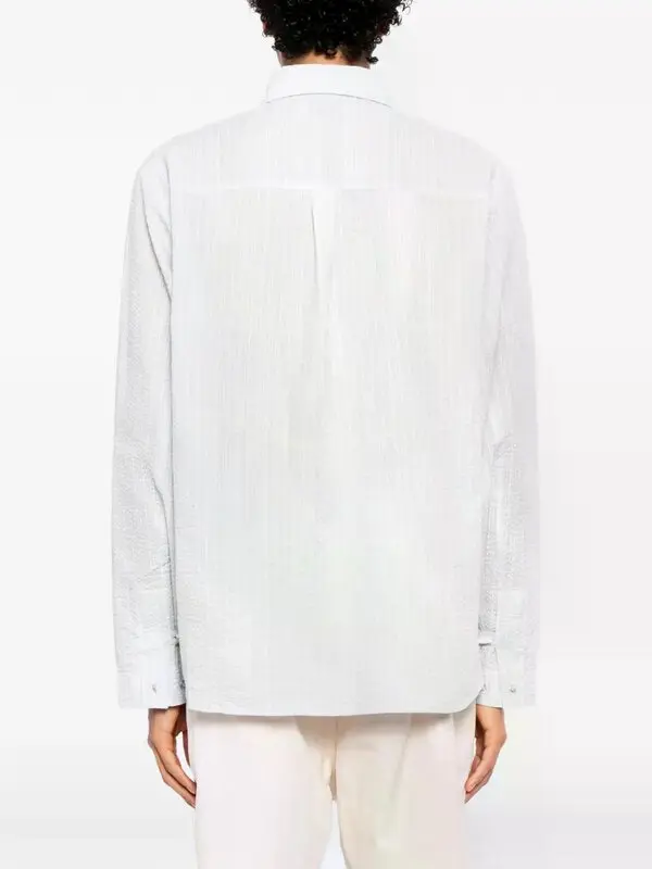 YOUNG N SANG Striped Seersucker Shirt