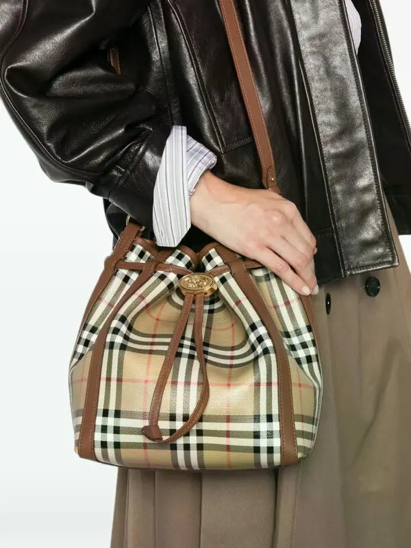 Burberry Small Vintage Check Drawstring Bucket Bag
