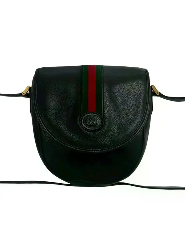 Gucci Leather Crossbody Bag With Web Detail