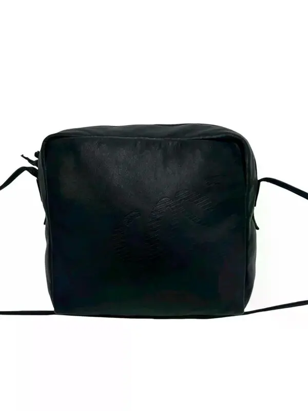 Loewe 1980-1990 Leather Anagram Crossbody Bag - Black