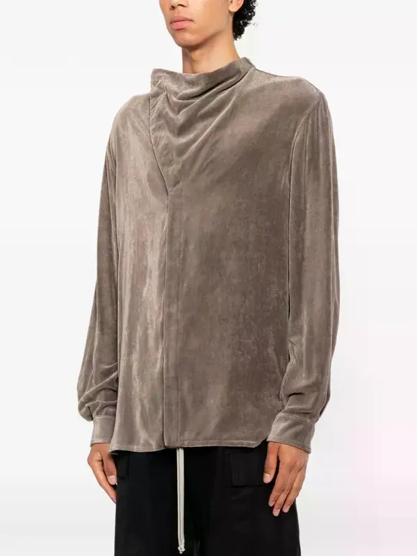 Rick Owens Velvet-effect Draped Shirt