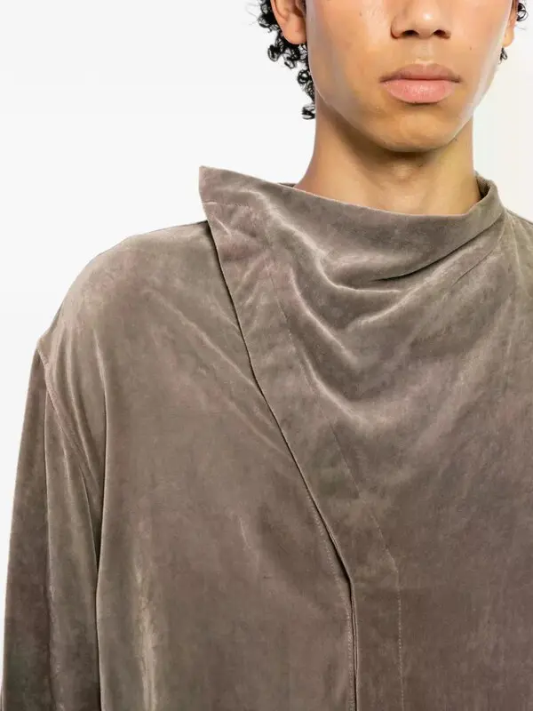 Rick Owens Velvet-effect Draped Shirt