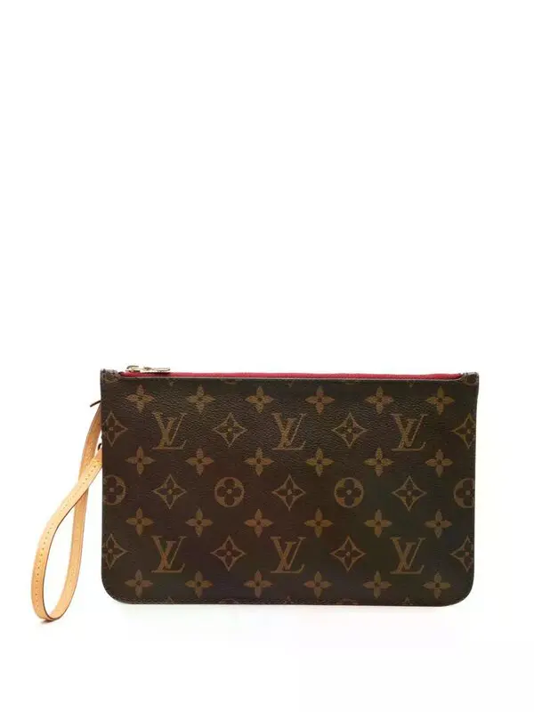 LOUIS VUITTON 2014 Monogram Neverfull Mm Pouch Clutch Bag