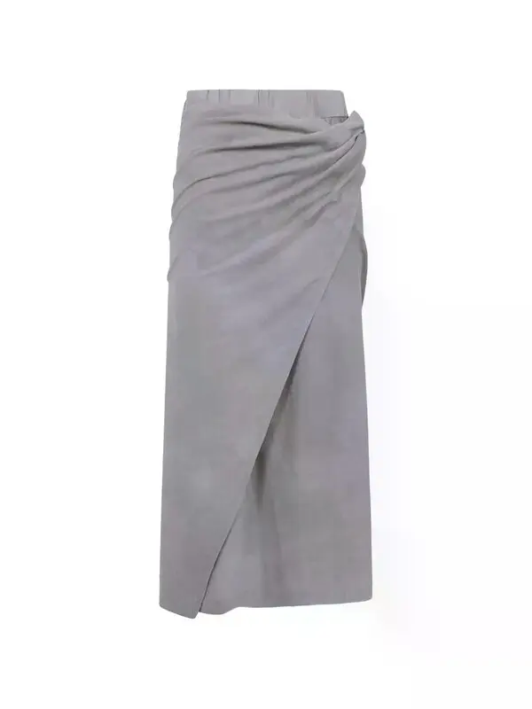 ZIGGY CHEN Draped Wrap Midi Skirt