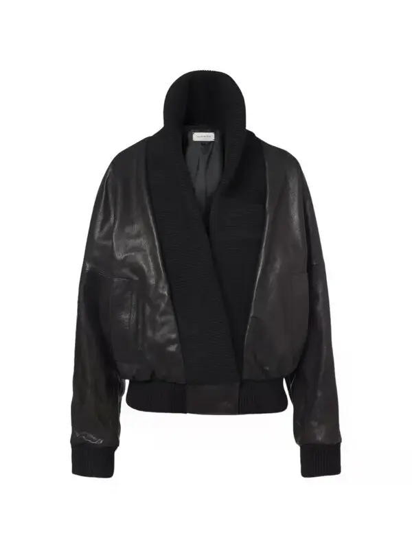 Magda Butrym Ribbed-knit Leather Jacket