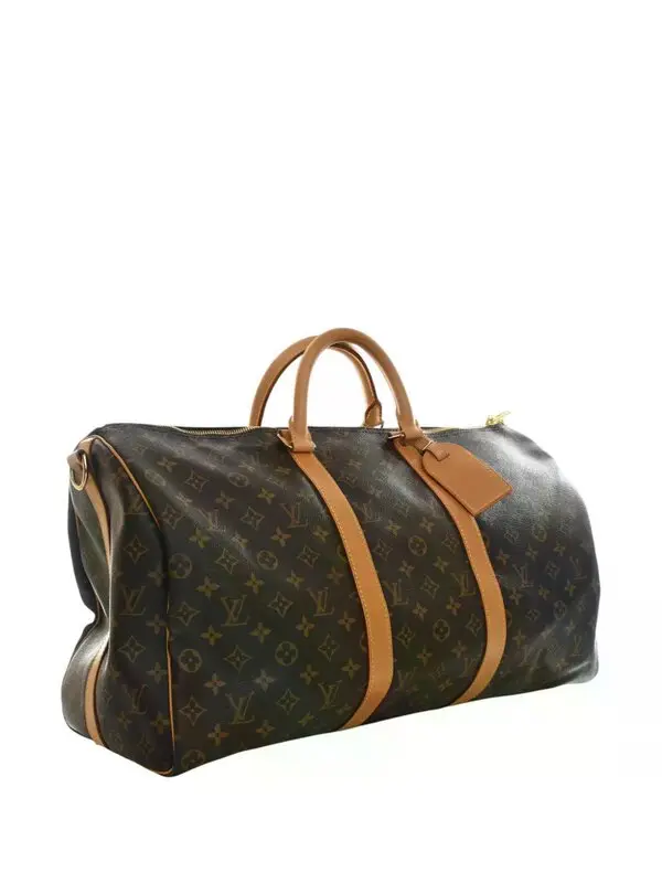 LOUIS VUITTON Monogram Keepall Bandouliere 50 Travel Bag - Brown