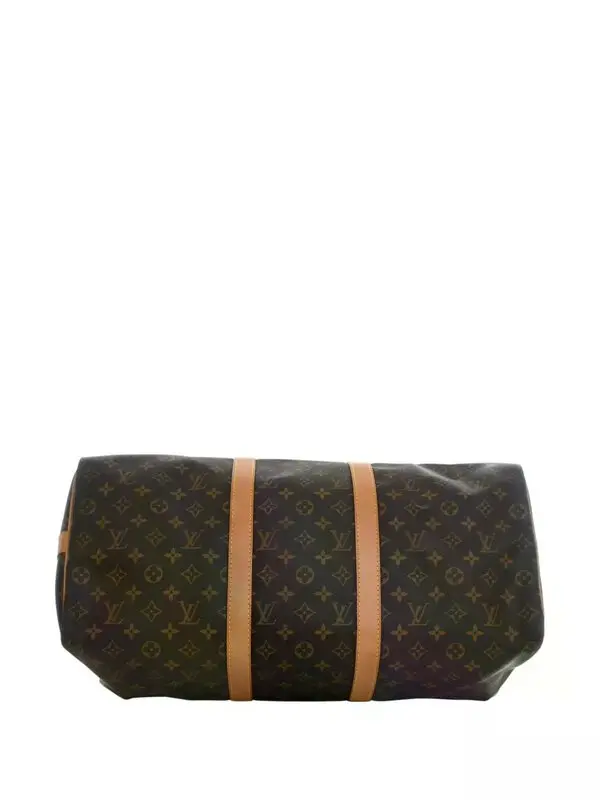 LOUIS VUITTON Monogram Keepall Bandouliere 50 Travel Bag - Brown