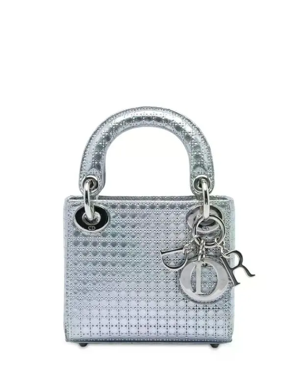 Dior 2015 Micro Metallic Patent Cannage Lady Satchel